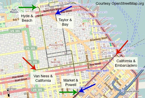 San Francisco Cable Car Route Map San Francisco Cable Car Route Map